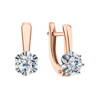 Золотые серьги с фианитами МОСКОВСКИЙ ЦЕПЕВЯЗАЛЬНЫЙ ЗАВОД 5-5454-303-2К ...