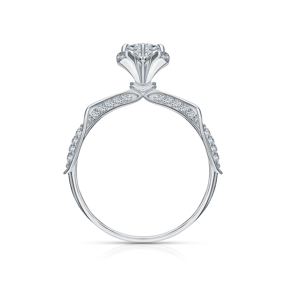 Серебряное кольцо с фианитами и муассанитами BASTET К-5087рс1612800 ...