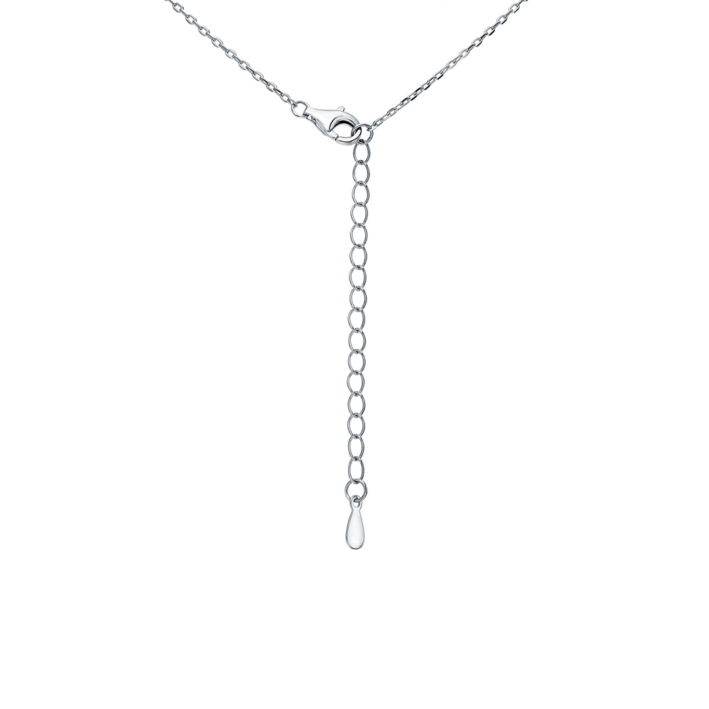 Серебряное шейное украшение с фианитами SUNLIGHT S62563-H9W-01: белое ...