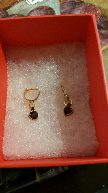 Золотые серьги с гранатом и бриллиантами SERGEY GRIBNYAKOV: красное и ...