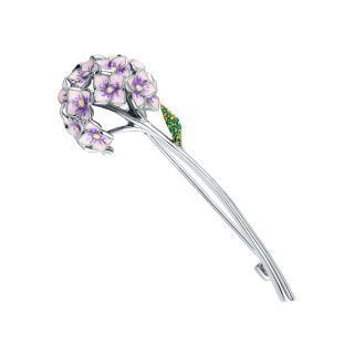 Серебряная брошь с эмалью и фианитами SUNLIGHT 901082620: белое серебро ...