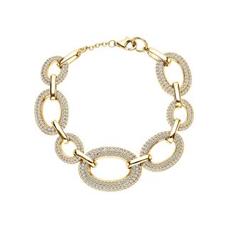 Серебряный браслет с фианитами BASTET S56077-B9Y-01: жёлтое серебро 925 ...