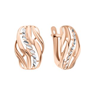 Золотые серьги МОСКОВСКИЙ ЦЕПЕВЯЗАЛЬНЫЙ ЗАВОД 2-3599-010*: розовое ...