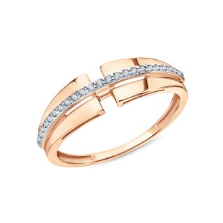 Золотое кольцо с фианитами МОСКОВСКИЙ ЦЕПЕВЯЗАЛЬНЫЙ ЗАВОД 1104010287 ...