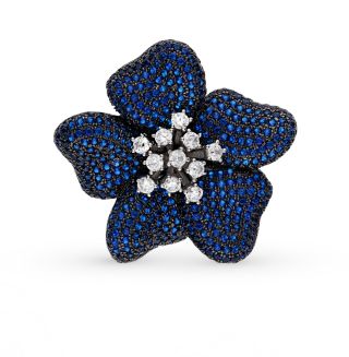 Серебряная брошь с фианитами и со шпинелью SUNLIGHT S60288-O9W-01 ...